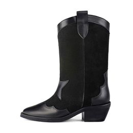 loft37 Leder-Cowboy-Boots in Schwarz - 59% | Gr&ouml;&szlig;e 37 | Damen-stiefel
