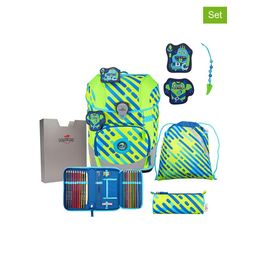 DerDieDas 6tlg. Schulranzen-Set "ErgoFlex Tiny NEON Set" in Gr&uuml;n - (B)30 x (H)38 x (T)23 cm - 48% | Buero-schulbedarf