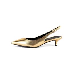 loft37 Leder-Slingpumps in Gold - 52% | Gr&ouml;&szlig;e 38 | Pumps