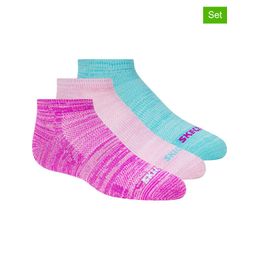 Skechers 3er-Set: Socken in Pink/ T&uuml;rkis - 58% | Gr&ouml;&szlig;e 27,5-35,5 | Kinder-socken-strumpfhosen