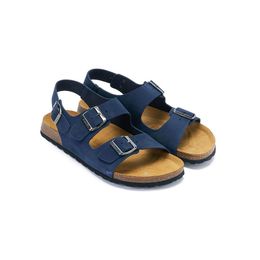 Mandel Leder-Sandalen in Dunkelblau - 58% | Gr&ouml;&szlig;e 46 | Herrensandalen