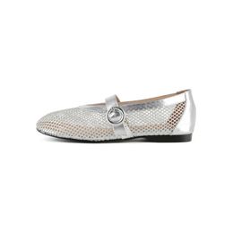 loft37 Leder-Ballerinas in Silber - 57% | Gr&ouml;&szlig;e 41 | Damen-ballerinas