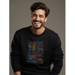 WOOOP Sweatshirt "Home Sweet Home" in Schwarz - 51% | Gr&ouml;&szlig;e M | Herren-plussize