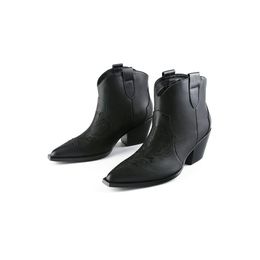 loft37 Leder-Cowboy-Boots "West Valley City" in Schwarz - 53% | Gr&ouml;&szlig;e 37 | Stiefeletten