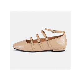 loft37 Leder-Spangenballerinas "Cheers" in Beige - 55% | Gr&ouml;&szlig;e 36 | Damen-ballerinas