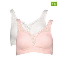 Petit Fleur 2er-Set: B&uuml;gellose BHs in Wei&szlig;/ Rosa - 70% | Gr&ouml;&szlig;e 75C | Damen-bhs