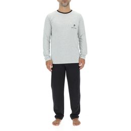 Pierre Cardin Pyjama in Grau/ Schwarz - 52% | Gr&ouml;&szlig;e L | Herren-waesche