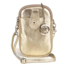 Pia Sassi Leder-Handytaschetasche "Serrottini" in Gold - (B)11 x (H)19 x (T)2 cm - 77% | Damen-handytaschen