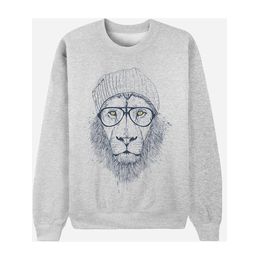 WOOOP Sweatshirt "Cool Lion" in Grau - 60% | Gr&ouml;&szlig;e XXL | Damen-sweatshirts-jacken