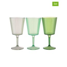 Villa d ́Este 12er-Set: Gl&auml;ser "Unico" in Gr&uuml;n/ Transparent - 400 ml - 45% | Gedeckter-tisch