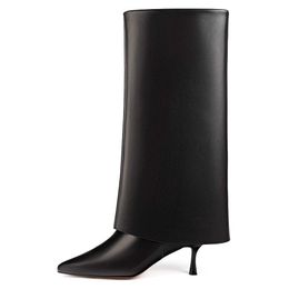 loft37 Leder-Stiefel in Schwarz - 60% | Gr&ouml;&szlig;e 40 | Damen-stiefel