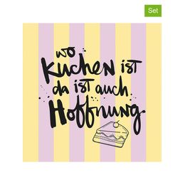PPD 2er-Set: Servietten "Kuchen Hoffnung" in Gelb/ Lila - 2x 20 St&uuml;ck - 27% |