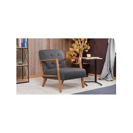 Scandinavia Concept Sessel "Kemer" in Dunkelgrau - (B)69 x (H)80 x (T)83 cm - 82% | Sitzmoebel