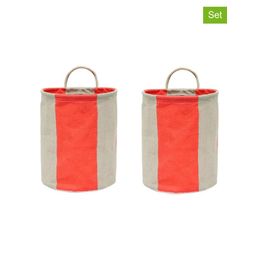OYOY living design 2er-Set: Aufbewahrungsk&ouml;rbe "Kara" in Rot - (H)22 x &Oslash; 18 cm - 16% | Kisten-koerbe