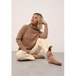 Just Cashmere Kaschmir-Rollkragenpullover in Beige - 56% | Gr&ouml;&szlig;e XL | Damen-pullover-cardigans