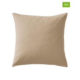 HEINE HOME 2er-Set: Kissenh&uuml;llen in Beige - 24% | Gr&ouml;&szlig;e 40x40 cm | Dekokissen