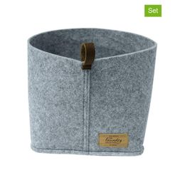 Wenko 2er-Set: Aufbewahrungskorb "Feli" in Grau - (B)18 x (H)13 x (T)12 cm - 22% | Aufbewahren-servieren