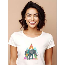 WOOOP Shirt "Elephant" in Wei&szlig; - 61% | Gr&ouml;&szlig;e XL | Damen-tops