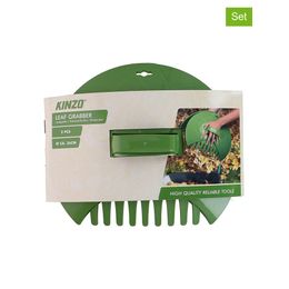 KINZO 2er-Set: Laubgreifer in Gr&uuml;n - &Oslash; 36 cm - 43% | Gartendekoration