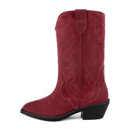 loft37 Leder-Westernstiefel in Bordeaux - 58% | Gr&ouml;&szlig;e 35 | Damen-stiefel