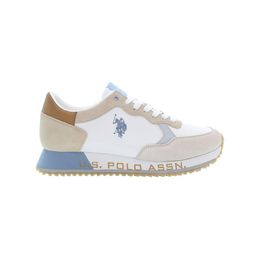 U.S. Polo Assn. Leder-Sneakers in Wei&szlig;/ Beige - 57% | Gr&ouml;&szlig;e 46 | Herrensneakers