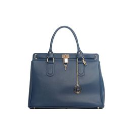 Lia Biassoni Leder-Henkeltasche "Nure" in Blau - (B)36 x (H)28 x (T)18 cm - 77% | Damen-taschen