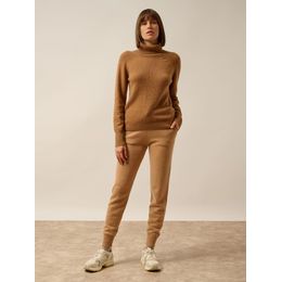 Just Cashmere Kaschmir-Rollkragenpullover in Hellbraun - 56% | Gr&ouml;&szlig;e M | Damen-pullover-cardigans