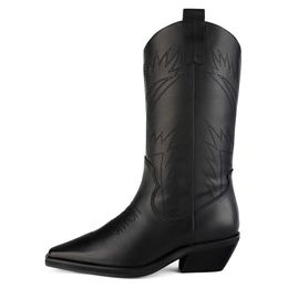 loft37 Leder-Cowboystiefel in Schwarz - 57% | Gr&ouml;&szlig;e 35 | Damen-stiefel