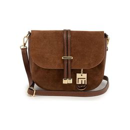 Lucca Baldi Leder-Umh&auml;ngetasche "Varallo" in Braun - (B)21 x (H)18 x (T)8 cm - 76% | Damen-taschen