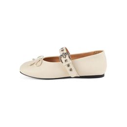 loft37 Leder-Spangenballerinas in Beige - 56% | Gr&ouml;&szlig;e 39 | Damen-ballerinas