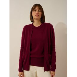 Just Cashmere Kaschmir-Cardigan "Ervie" in Bordeaux - 57% | Gr&ouml;&szlig;e S | Damen-pullover-cardigans