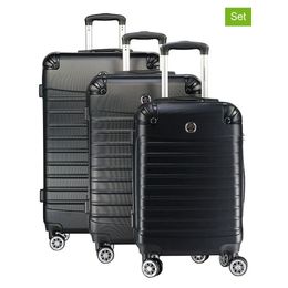 Canadian Peak 3tlg. Hardcase-Trolleyset "Shockeak" in Schwarz - 80% | Damen-koffer-reisegepaeck