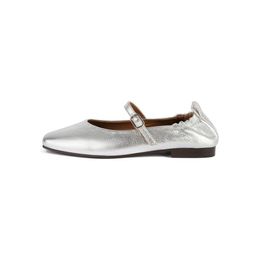 loft37 Leder-Spangenballerinas in Silber - 51% | Gr&ouml;&szlig;e 37 | Damen-ballerinas