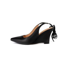 loft37 Leder-Keilpumps "Long Island City" in Schwarz - 48% | Gr&ouml;&szlig;e 37 | Pumps