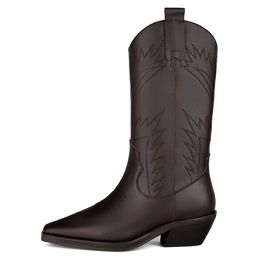 loft37 Leder-Cowboystiefel in Braun - 59% | Gr&ouml;&szlig;e 40 | Damen-stiefel