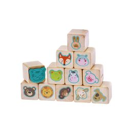 SUNNYSUE 12tlg. Holzstempelset "Tierische Freunde" - ab 3 Jahren - 14% | Kinder-kreativspielzeug