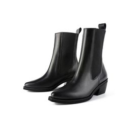 loft37 Leder-Chelsea-Boots "Round The World" in Schwarz - 58% | Gr&ouml;&szlig;e 37 | Stiefeletten