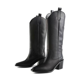 loft37 Leder-Westernstiefel "Euphoric Nights" in Schwarz - 58% | Gr&ouml;&szlig;e 39 | Damen-stiefel
