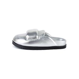 loft37 Leder-Clogs "Ready or Not" in Silber - 53% | Gr&ouml;&szlig;e 36 | Damen-pantoletten