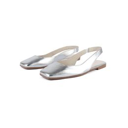 loft37 Leder-Slingballerinas in Silber - 52% | Gr&ouml;&szlig;e 39 | Damen-ballerinas