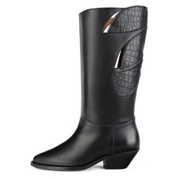 loft37 Leder-Cowboystiefel in Schwarz - 58% | Gr&ouml;&szlig;e 39 | Damen-stiefel