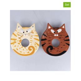 Villa d ́Este 2er-Set: Eierhalter "Cat" in Creme/ Braun - (L)17,2 cm - 33% | Gedeckter-tisch