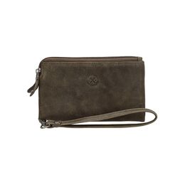 HIDE & STITCHES Leder-Geldb&ouml;rse in Khaki - (B)16 x (H)9 x (T)2 cm - 59% | Portemonnaies-etuis
