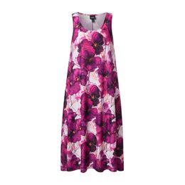 Ulla Popken Kleid Damen Gr&ouml;&szlig;e 46/48 dunkellila / magenta / wei&szlig; Winterkleid