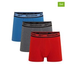Reebok 3er-Set: Boxershorts in Grau/ Rot/ Blau - 60% | Gr&ouml;&szlig;e M | Herren-waesche