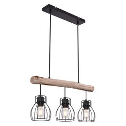 Globo lighting H&auml;ngeleuchte in Schwarz/ Hellbraun - (L)60 x (B)13,5 x (H)140 cm - 33% | Haengeleuchten-deckenleuchten