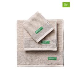 Benetton 3tlg. Handtuchset in Beige - 40% | Badtextilien