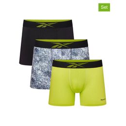 Reebok 3er-Set: Boxershorts "Mowatt" in Schwarz/ Limette/ Blau - 62% | Gr&ouml;&szlig;e XL | Herren-waesche