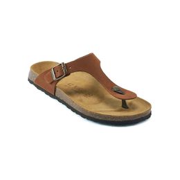 Mandel Leder-Zehentrenner in Hellbraun - 61% | Gr&ouml;&szlig;e 43 | Herrensandalen