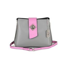 Anna Morellini Leder-Umh&auml;ngetasche "Elianna" in Grau - (B)22 x (H)19 x (T)10 cm - 80% | Damen-taschen
